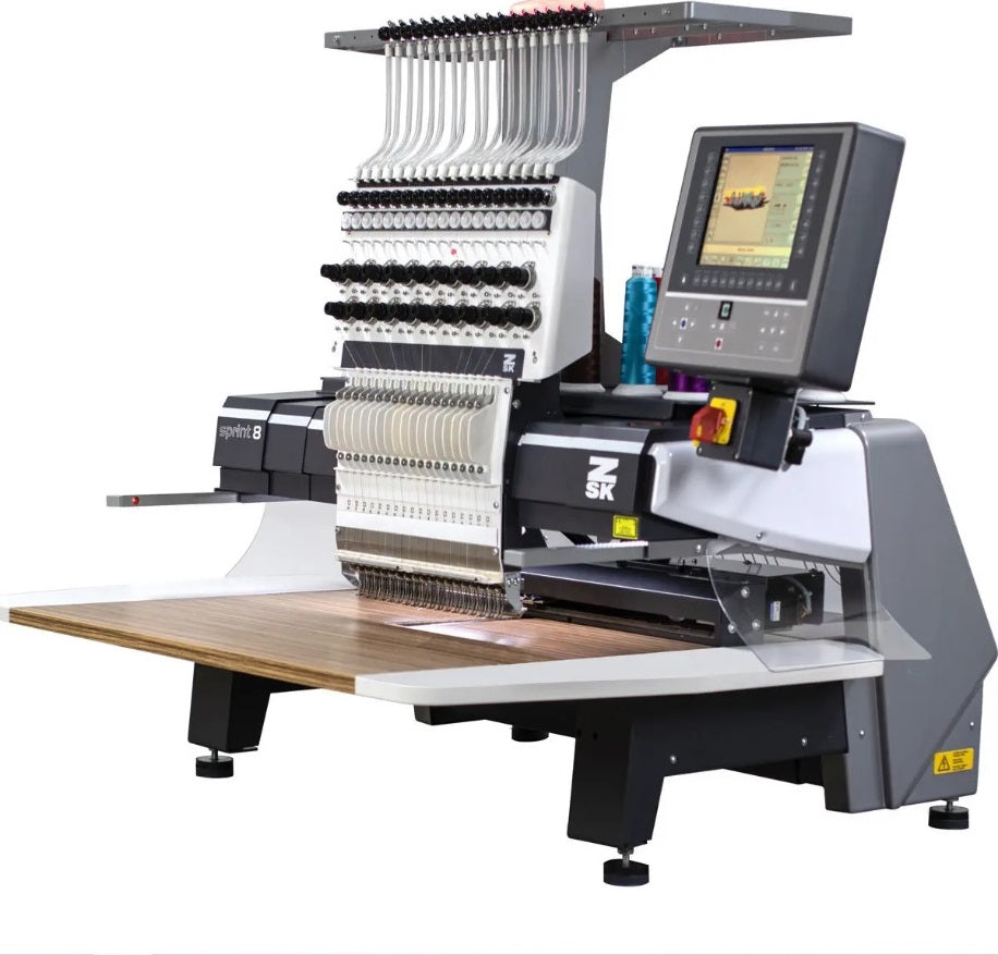 ZSK Sprint 8 Single Head 18-Needle Industrial Embroidery Machine - Mad ...